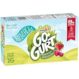 Yoplait, Go-Gurt Simply Berry Portable Low Fat Yogurt Variety Pack Tubes, 2 oz: Amazon.com ...