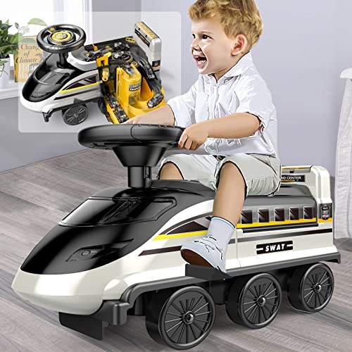 Temi Ride On Toy Electric High-Speed Rail Ride On Train S.W.A.T Race ...
