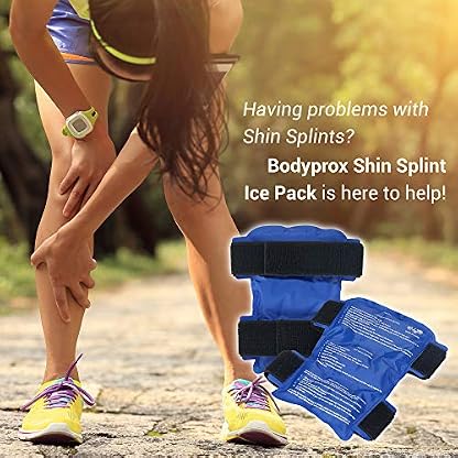 Bodyprox Shin Splint Ice Pack 2 Pack – Reusable Flexible Gel Wraps for ...