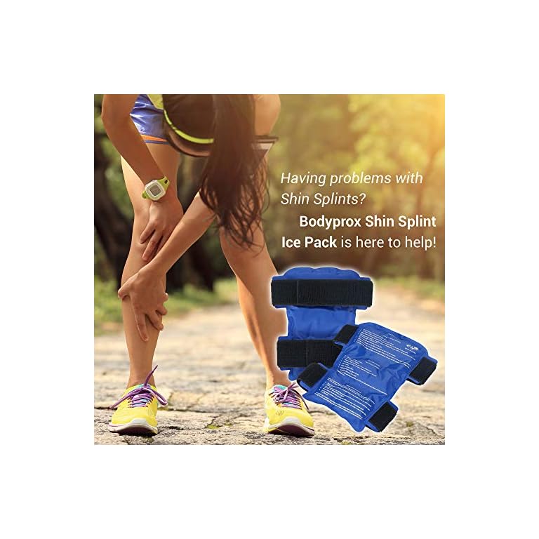 Bodyprox Shin Splint Ice Pack 2 Pack – Reusable Flexible Gel Wraps for ...