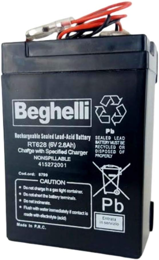 Batteria Beghelli 6V 2,8 Ah RT628 Batteria Accumulatore Al Piombo ...