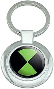 Amazon.com: Ben 10 Logo Keychain Classy Round Chrome Plated Metal ...