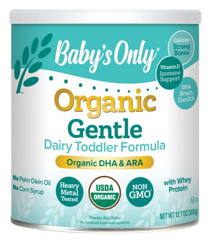 Baby's Only Organic Whey & Dairy Protein with DHA & ARA Gentle Toddler Formula, 12.7 Oz (Pack of ...