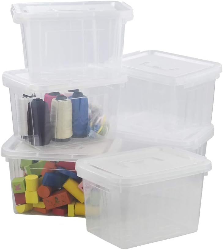 Parlynies 6L Clear Boxes, Plastic Storage Boxes with Lids, Storage ...