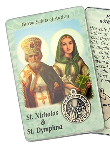 Buy Laminated Catholic Saint Holy Prayer Card with Medal, 3 3/8 Inch ...