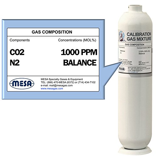 CARBON DIOXIDE 1000 PPM BALANCE NITROGEN 103L DISPOSABLE CALIBRATION ...