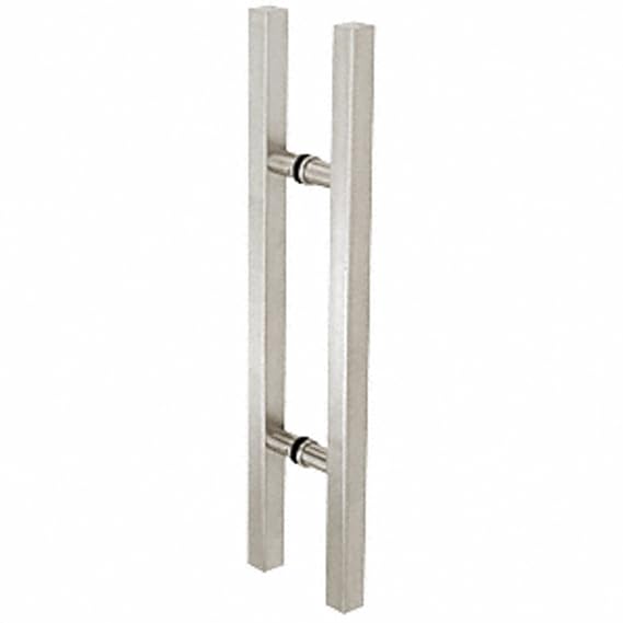 CRL Brushed Stainless Glass Mounted Square Ladder Style Pull Handle ...