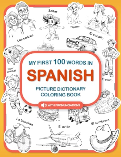 Mua My First 100 Words in Spanish Picture Dictionary Coloring Book ...