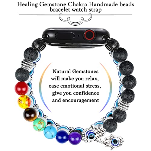Evil Eye Band Compatible With Apple Watch 8 7 6 5 4 3 2 1 SE Chakra ...