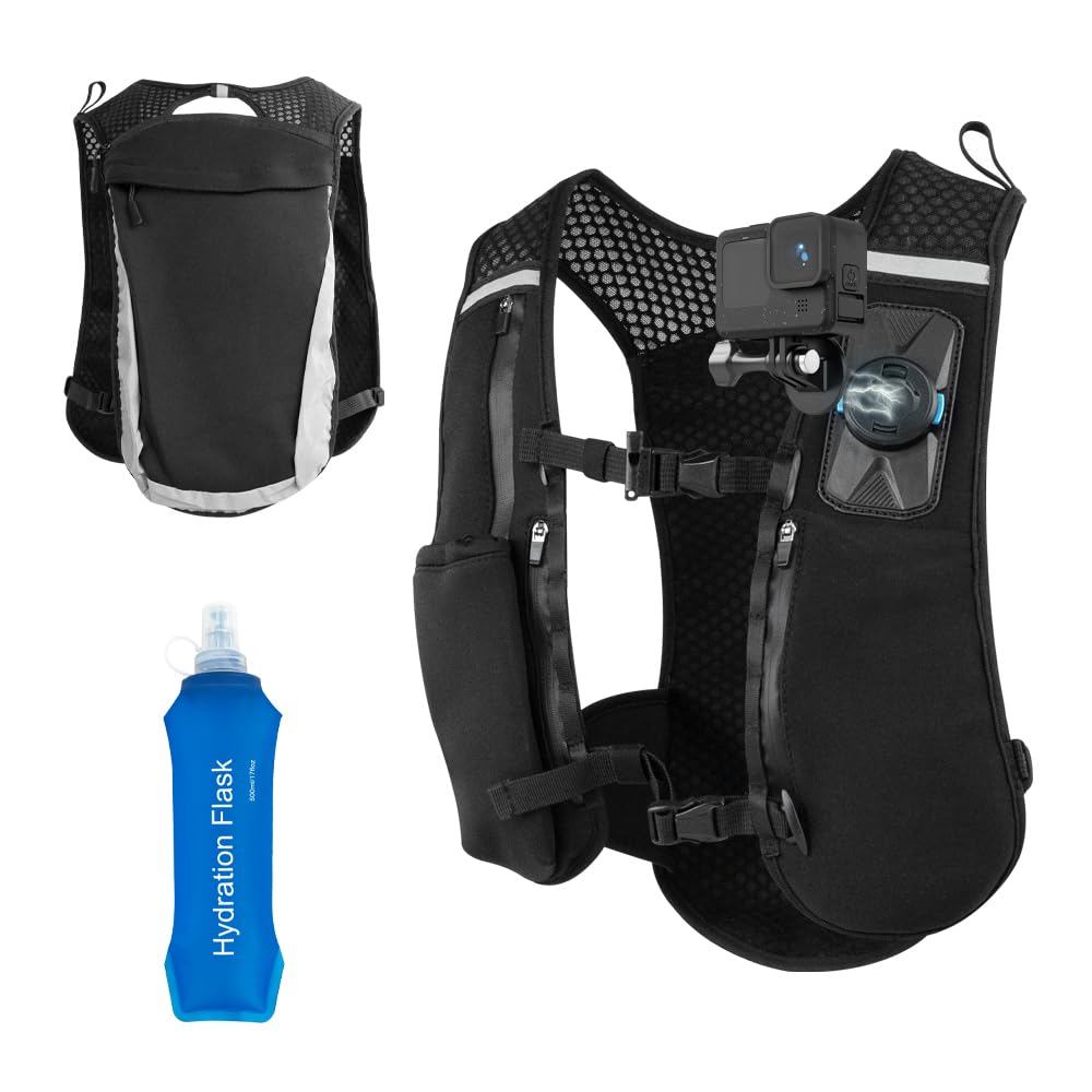 SUREWO Running Hydration Vest Backpack with Magnetic Backpack Shoulder ...