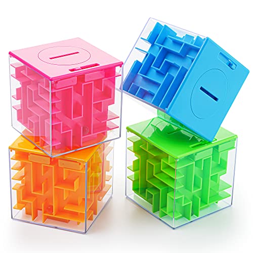 4 Pack Money Maze Puzzle Gift Boxes, Perfect Money Holder Puzzle and ...
