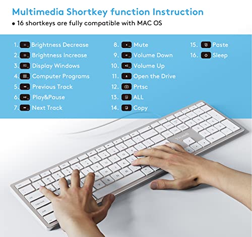 Aluminum Wired Keyboard with Numeric Keypad for Apple Mac/iMac Computer ...