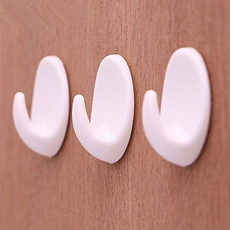 5Pcs Self Adhesive Wall Hooks, Woopower Plastic Clothes Hook -Wall Door ...
