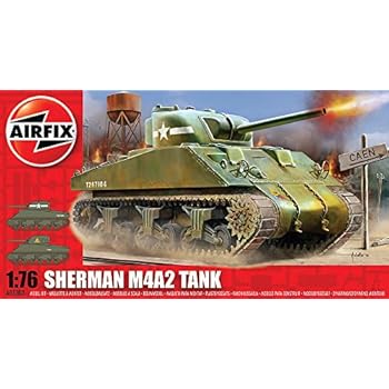 Amazon.com: Airfix A01303 1:76 Scale Sherman M4 Mk1 Tank Military ...