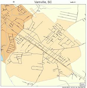 Amazon.com: Large Street & Road Map of Varnville, South Carolina SC ...