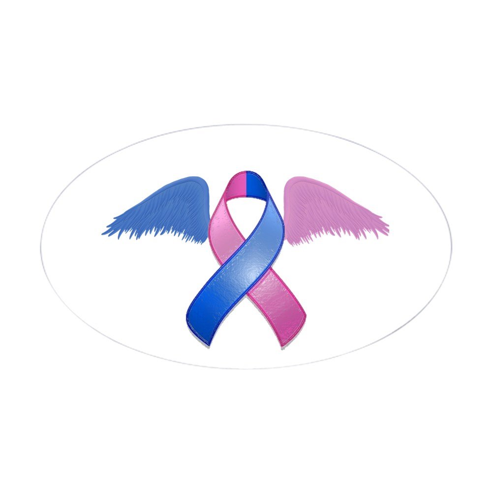 Amazon.com: CafePress Miscarriage Awareness Ribbon with Wings Sticker ...