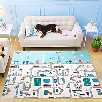 Baby Play Mat Foldable Baby Playmat Extra Large Foam Mat Reversible ...
