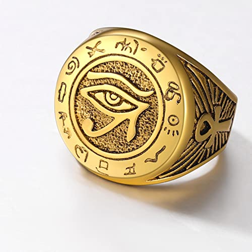 Mua U7 Jewelry Ankh Rings Ancient Egyptian Eye of Ra Horus Ring ...