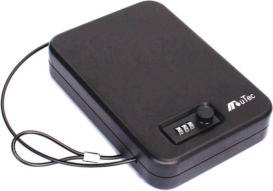 Amazon.com : Moutec Pistol Safe Gun Safe Lockbox for Guns and Valuables ...