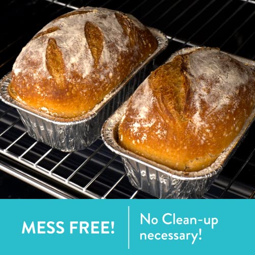 DOBI Aluminum Mini Loaf Pans (50 Pack) - Disposable Aluminum Foil 1 lb ...