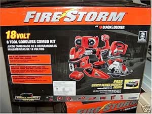 Black & Decker Firestorm 8 Tool Cordless Combo 18 Volt Set - Power Tool ...