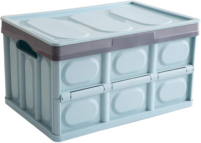 Somine Collapsible Storage Box with Lid (52 Liter) Foldable Utility ...