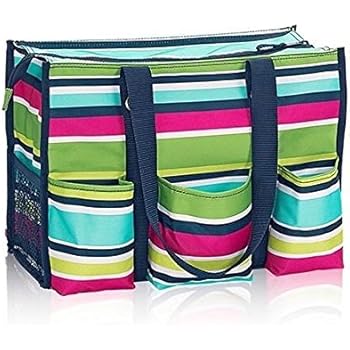 Amazon.com : Thirty One Zip Top Organizing Utility Tote Preppy Pop ...
