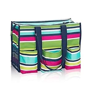 Amazon.com : Thirty One Zip Top Organizing Utility Tote Preppy Pop ...