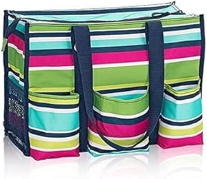 Amazon.com : Thirty One Zip Top Organizing Utility Tote Preppy Pop ...