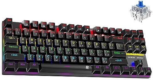 ROCK POW English Arabic Mechanical Gaming Keyboard with RGB LED Rainbow ...