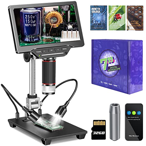 7-inch HDMI LCD Digital Microscope with Extension Tube and Guidebooks ...