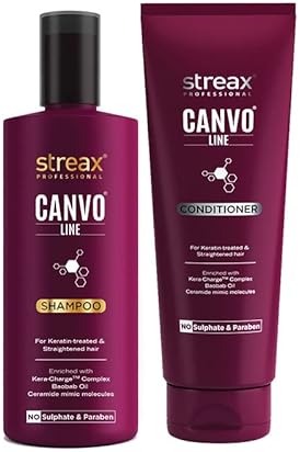 Streax Professional Canvo Line Shampoo (250ml) Conditioner (250ml) for ...