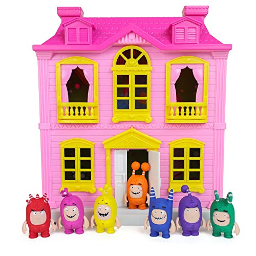 ODDBODS Pink and Yellow House Playset for Kids - Features Indoor and ...