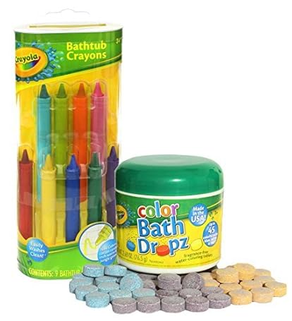 Crayola Bathtub Crayons with Crayola Color Bath Drops 60 tablets Review