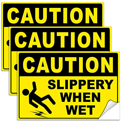 Slippery When Wet Sign Decals - Caution Wet Floor Sign - Vinyl Caution ...