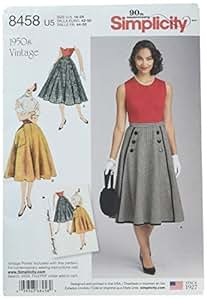 Amazon.com: Simplicity Vintage US8458U5 Skirts & Pants, U5 (16-18-20-22 ...