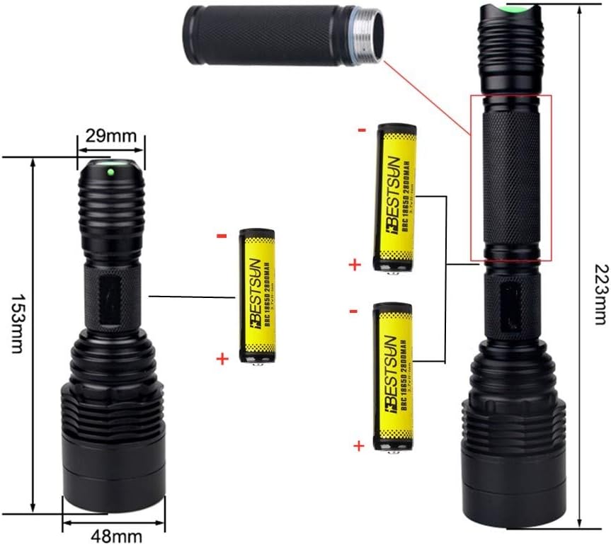 LUXJUMPER Red Light Hunting Torch, 300 Yards Red LED Flashlight with ...