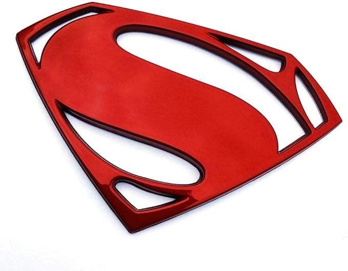 Amazon.com: Fan Emblems Superman Logo 3D Car Emblem Red Chrome, Batman ...