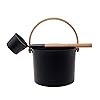 Prettyia 5L Aluminum Sauna Bucket and Ladle Kit with Wooden Handle SPA ...