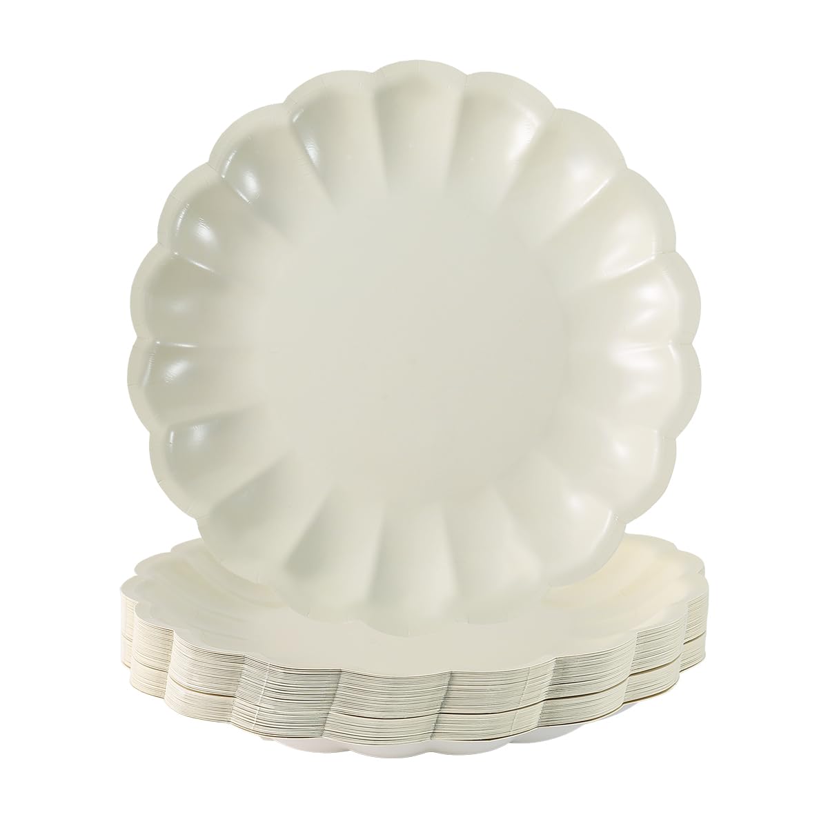 50Pcs Disposable Scalloped Paper Plates Shell Edge Dinner Paper Plates ...