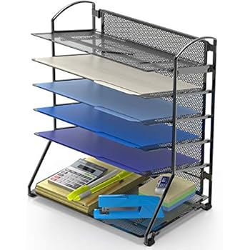 Amazon.com : Fellowes Step File Junior Wire Organizer Rack, 6 Sections ...
