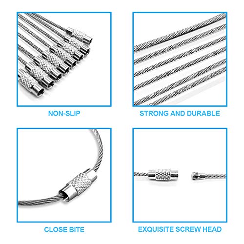 sunseek 20 Pack Wire Keychain Cables, 6 inch Stainless Steel Cable ...
