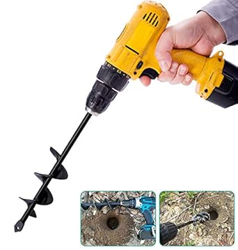 VIPMOON Garden Bulb Auger Drill Bit - 1.6”x9” Earth Soil Auger, Hex ...