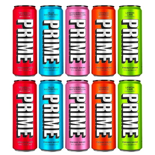 Prime Energy Drink Cans - (10 pack) 5 Flavor Variety Pack - 200mg ...
