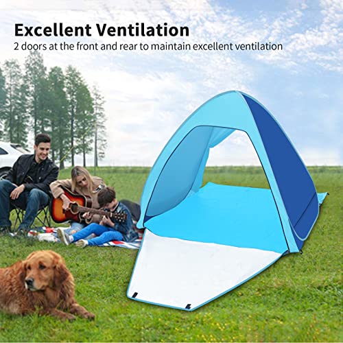 Pop Up Beach Tent Kratax Automatic Pop Up Instant Shade Sun Shelter UPF 50+ Portable Canopy ...