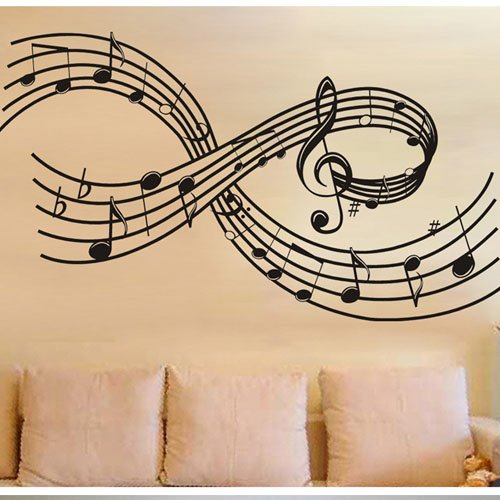 23.6 "x 21.7" DH arredamento note musicali Stickers da parete della ...