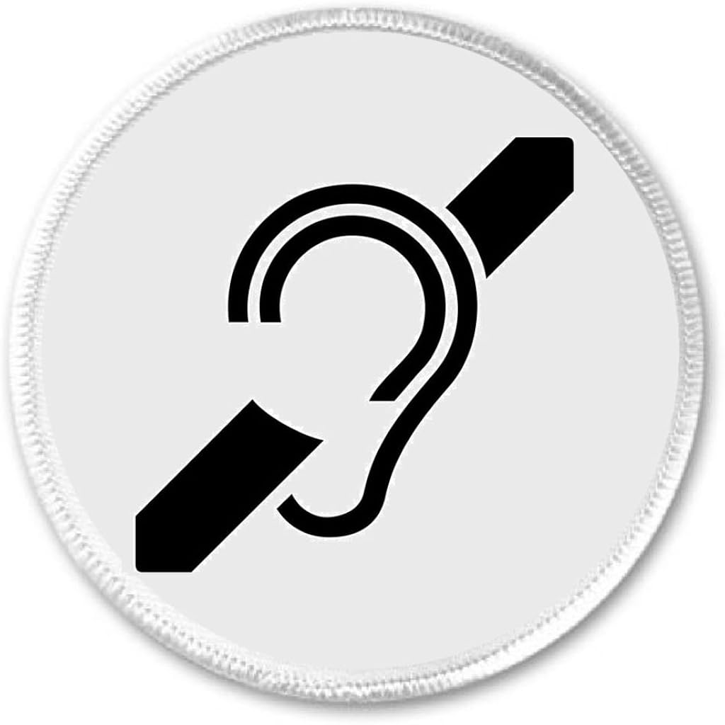 Amazon.com: Deaf Symbol (black/white) 3" Sew On Patch Deafness Hard of ...