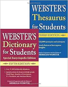 Merriam-Webster Webster's for Students Dictionary and Thesaurus Set ...