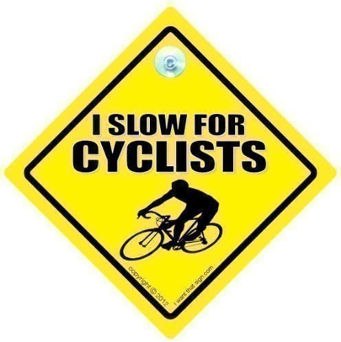 I Slow For Cyclists Car Sign, Car Sign, Bumper Sticker, Baby on Board ...
