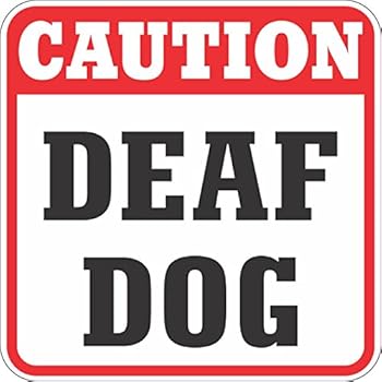 Amazon.com : Caution Deaf Dog Custom Sign RED WITH WHITE LETTERING ...